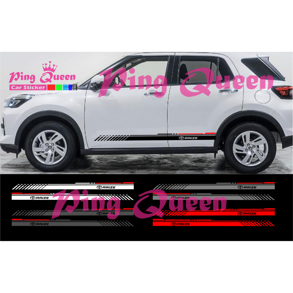 Raize car sticker striping sticker list for Toyota Raize cars | Shopee ...