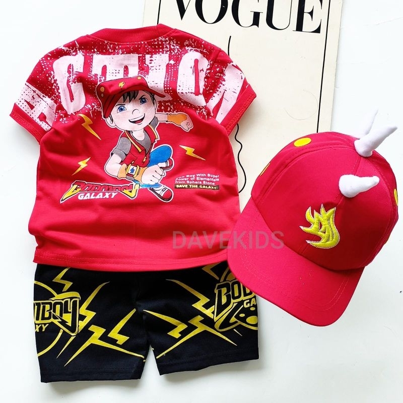 Boboiboy GALAXY Fire Children's Suit With Hat 1-10 Years | Shopee Malaysia