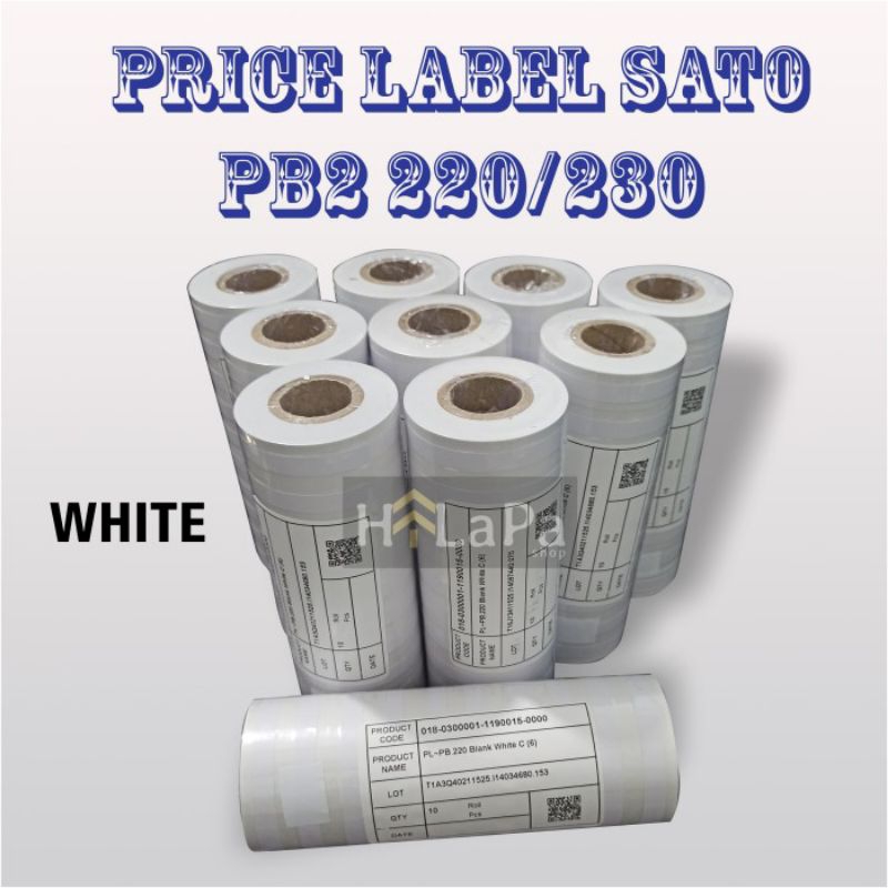 PUTIH Price Label SATO PB2 220/230 / ORIGINAL White SATO Price Sticker ...