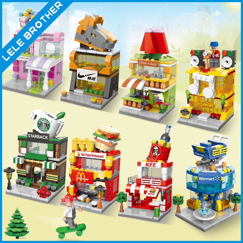 Lele Girls Toys Blocks City Street View McDonald's 3D Model Puzzle ...