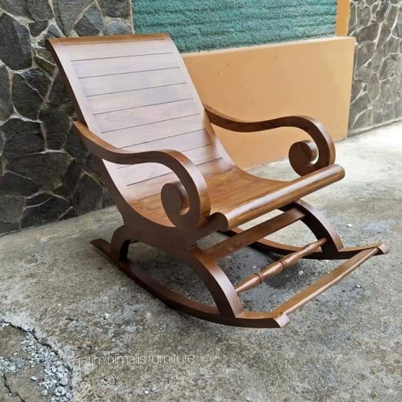 KAYU Teak Wood Lazy Rocking Chair | Shopee Malaysia