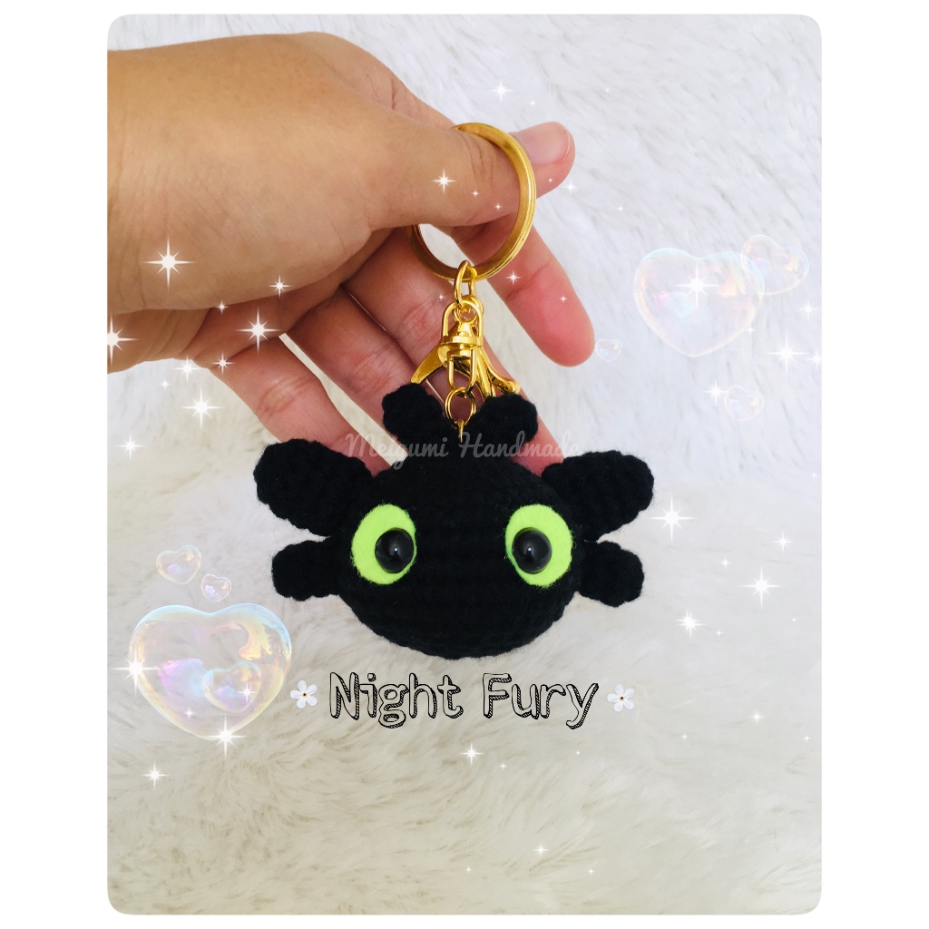 Night Fury Toothless Knitted Doll / Night Furry Keychain / Amigurumi ...