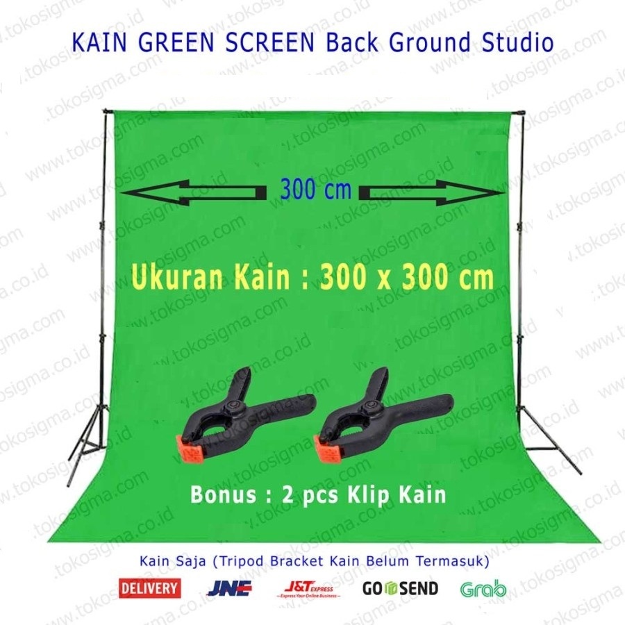 LAYAR HIJAU KATUN Green Fabric Photo Editing Background Chroma Green ...