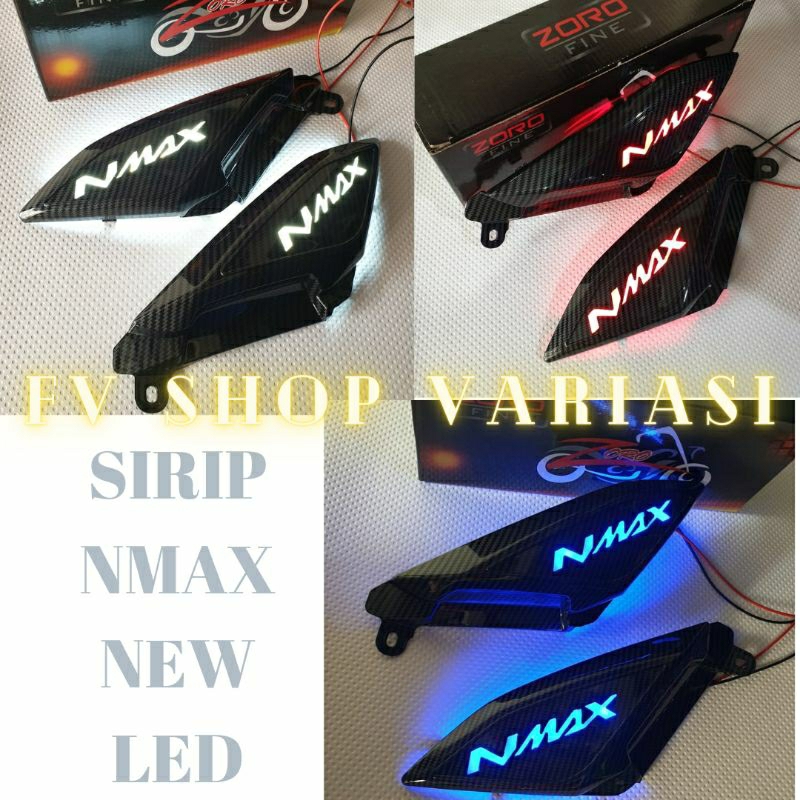 Cover body fin led nmax new side step nmax new led carbon wtp dip ...