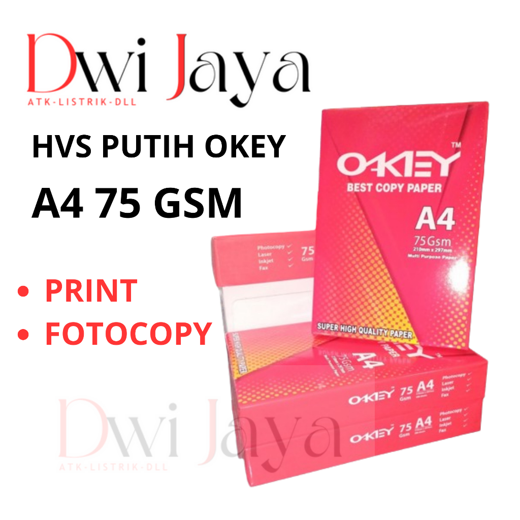 PUTIH Okey 75gsm A4 and F4 white HVS paper | Shopee Malaysia