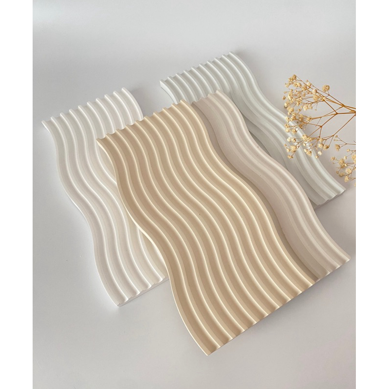 White Wave Decorative Tray Photo Props Souvenir Wave Coaster Content ...