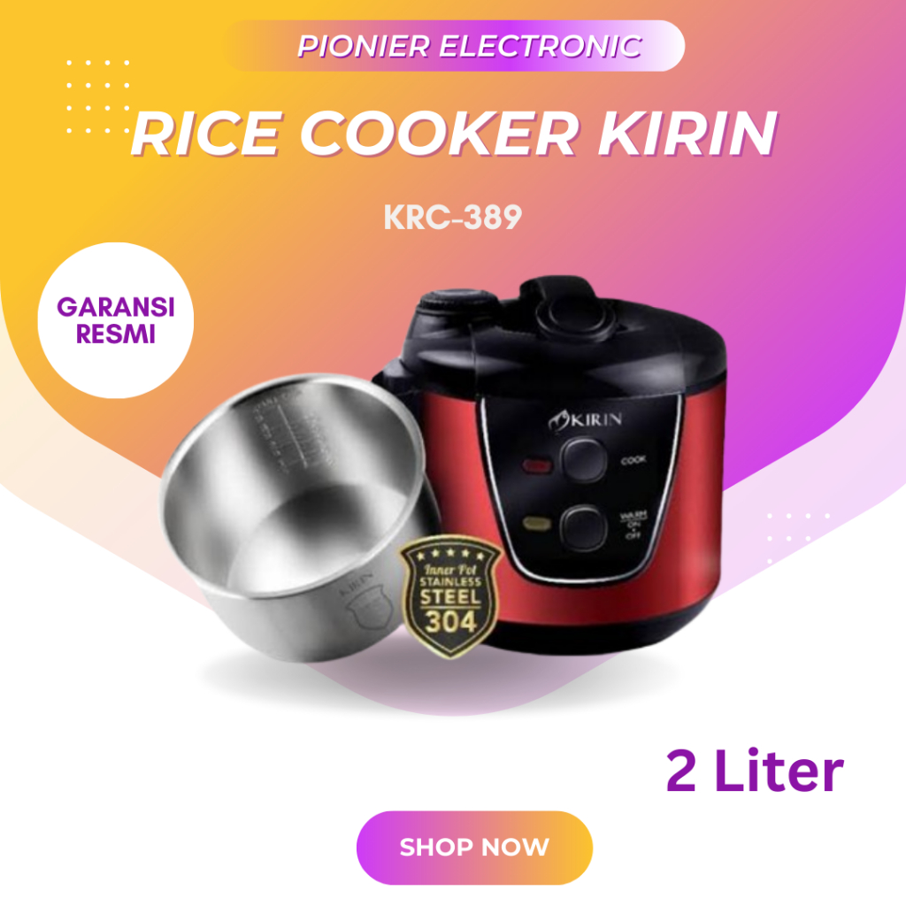 Rice COOKER MAGIC COM KIRIN KRC-389-A (NEW RED) 2L Official Warranty | Shopee Malaysia