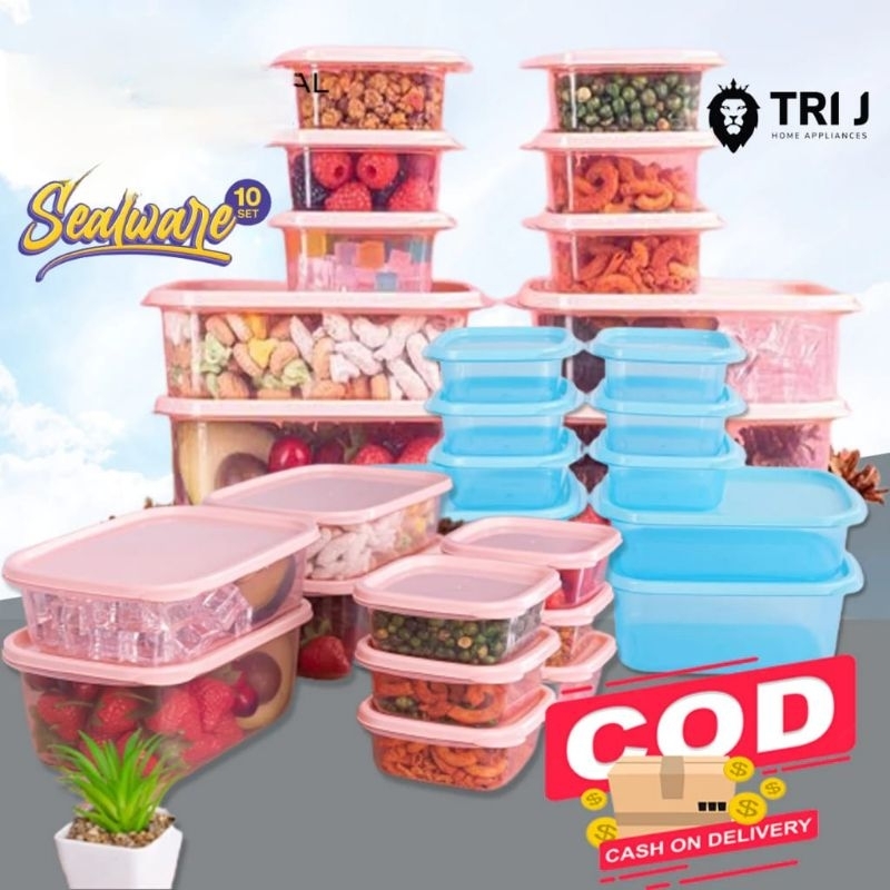 Tri J - Toples Tiedye Lunch Box Set Of 10 (Food Container Box) | Shopee ...
