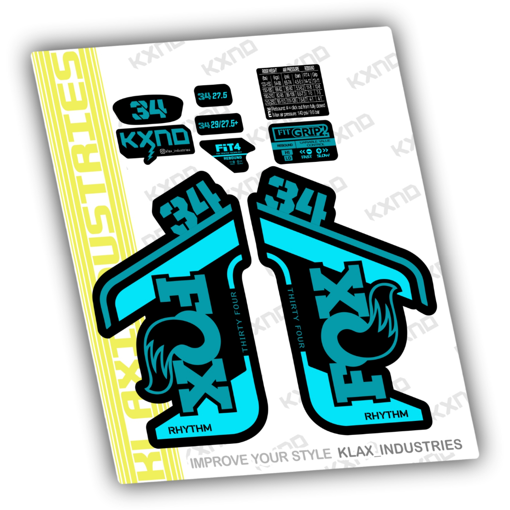 Fox 34 RHYTHM 2021 Klaten fork Decal Bike Decal bicycle sticker ...