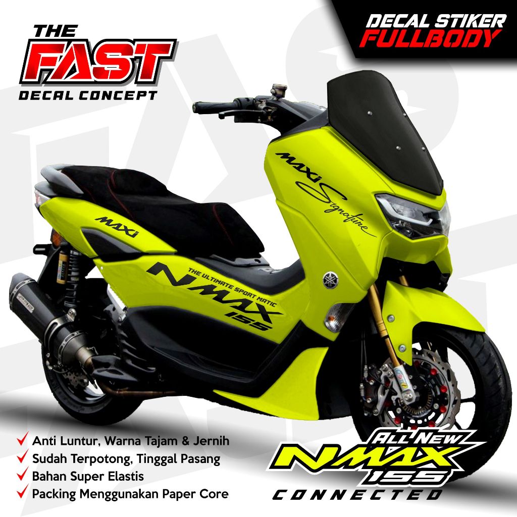 Sticker Decal Cool Anti-Fade Nmax New Connected Fullbody Simple Polos ...