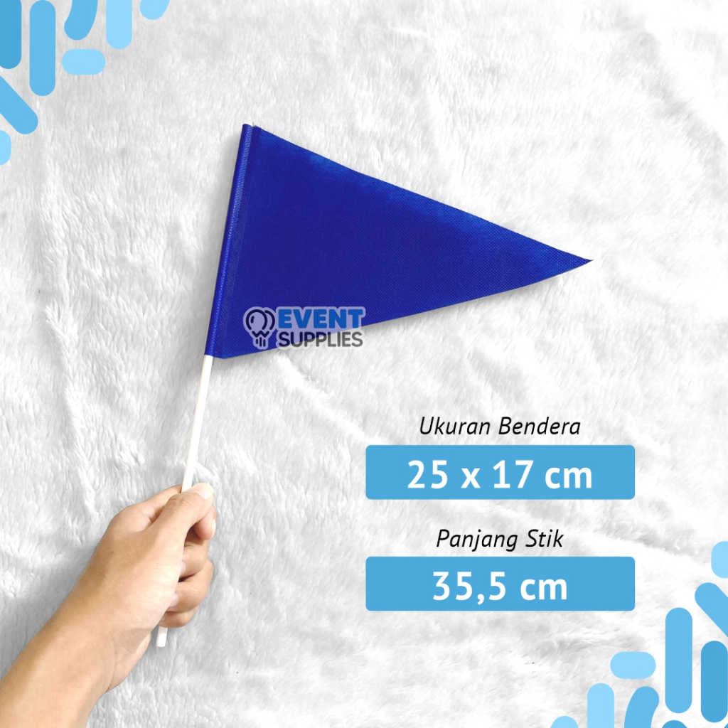 Colorful Spunbond Plain Stick Triangle Hand Flag Parade Flag 25 x 17 cm ...