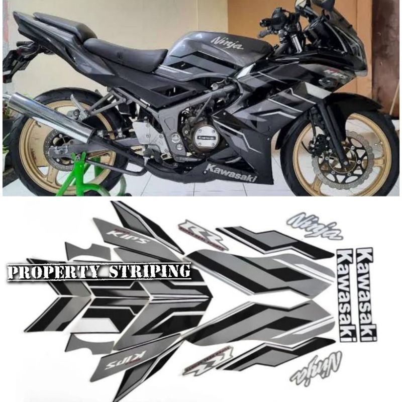 HITAM Montor NINJA RR SE 2015 striping Sticker Trim Gray/Black ...