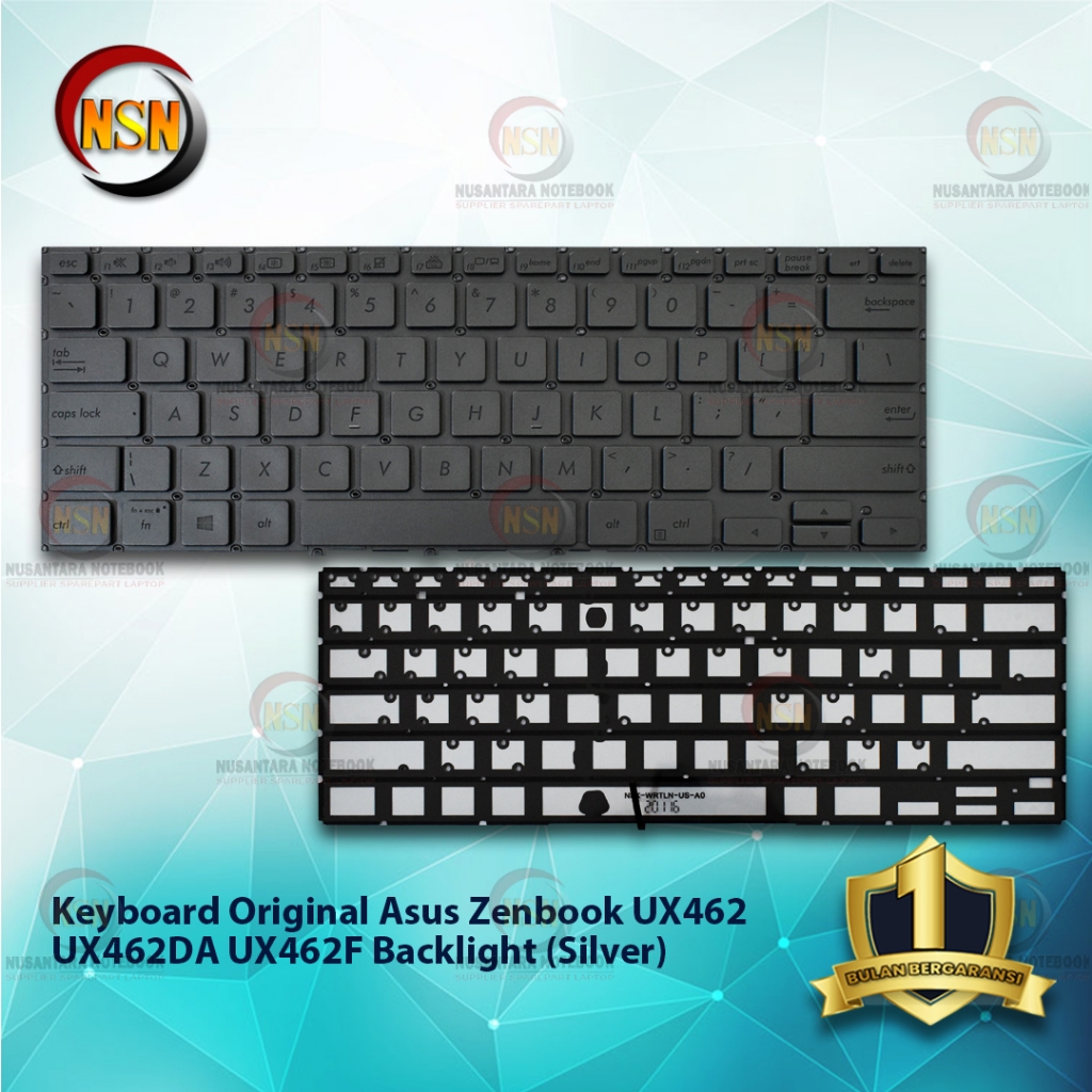 Original ASUS Zenbook UX462 UX462DA Backlight Laptop Keyboard (Silver ...