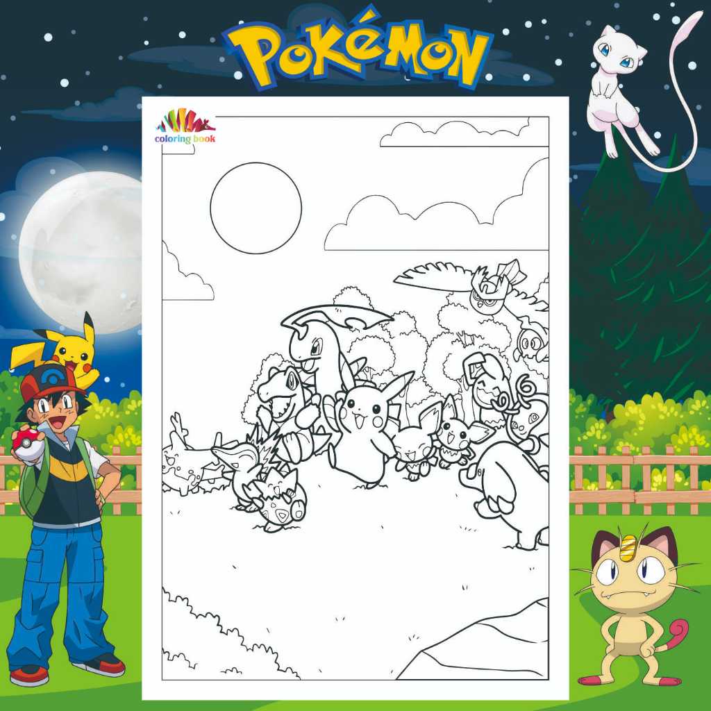 Coloring PAPER / COLORING / DRAWING PAPER / POKEMON B / CHILDREN'S ...