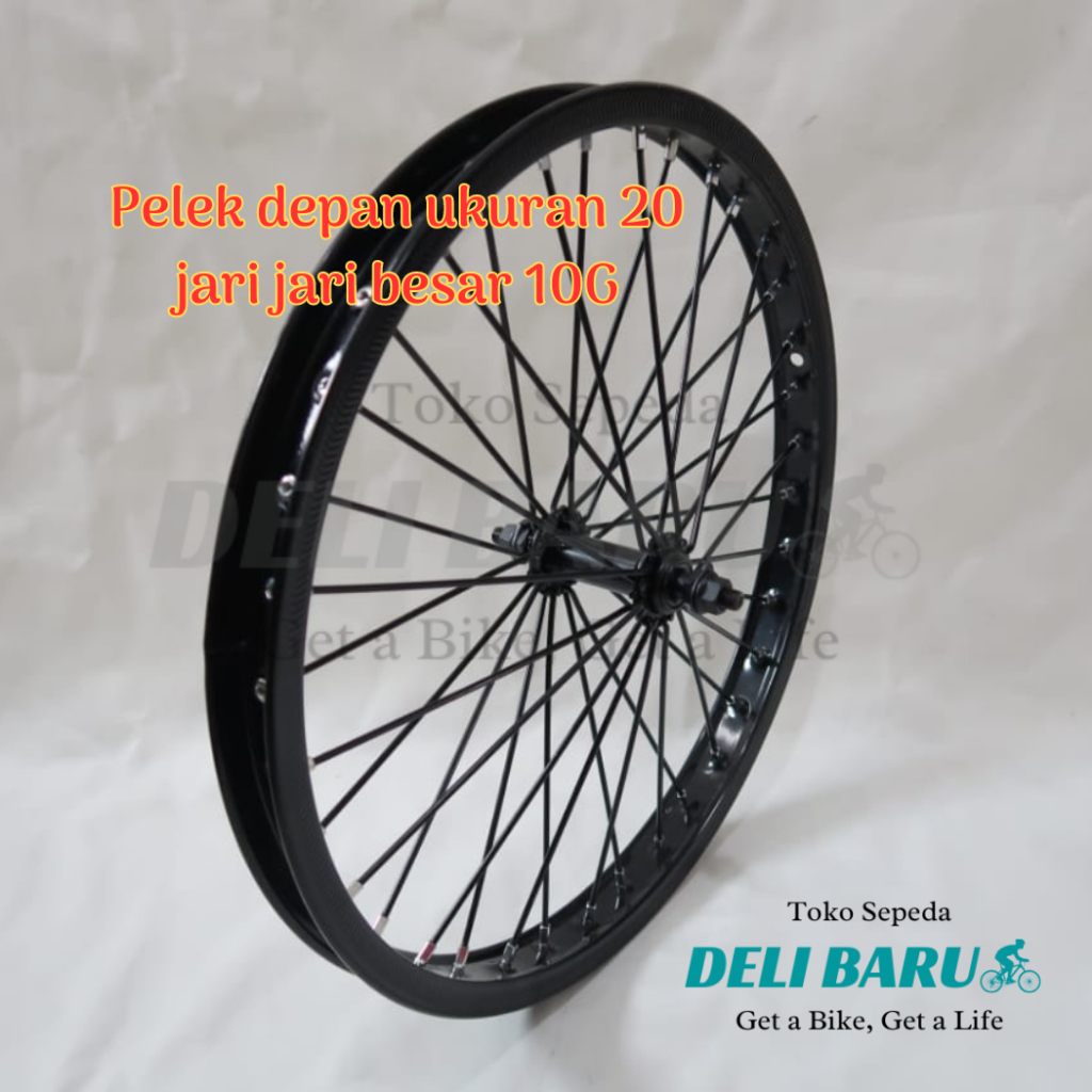 Delibaru Rims size 20 ready to set FRONT only Wide iron spoke rims large 10G BMX bike | Shopee ...