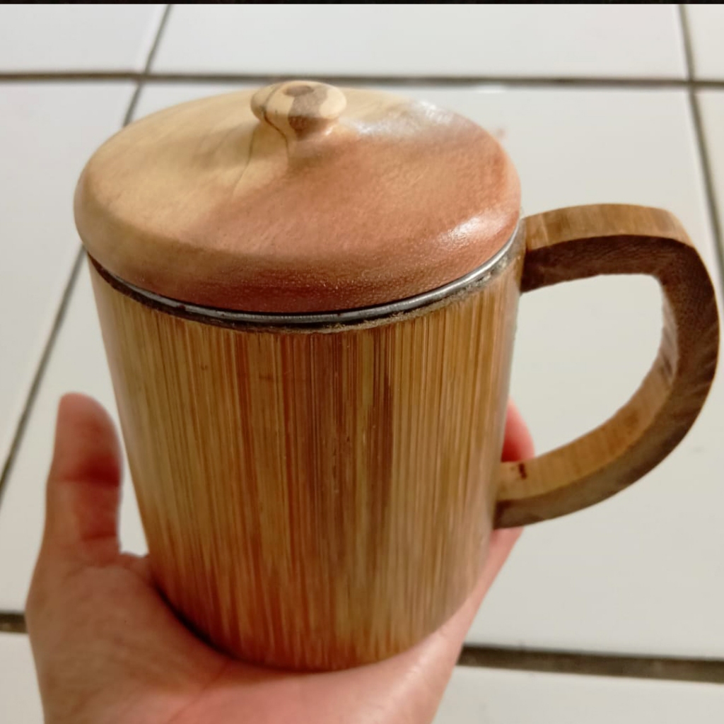 KAYU Stainless Bamboo Cup Mug Plus Teak Wood Cup Lid, Stainless Costum ...