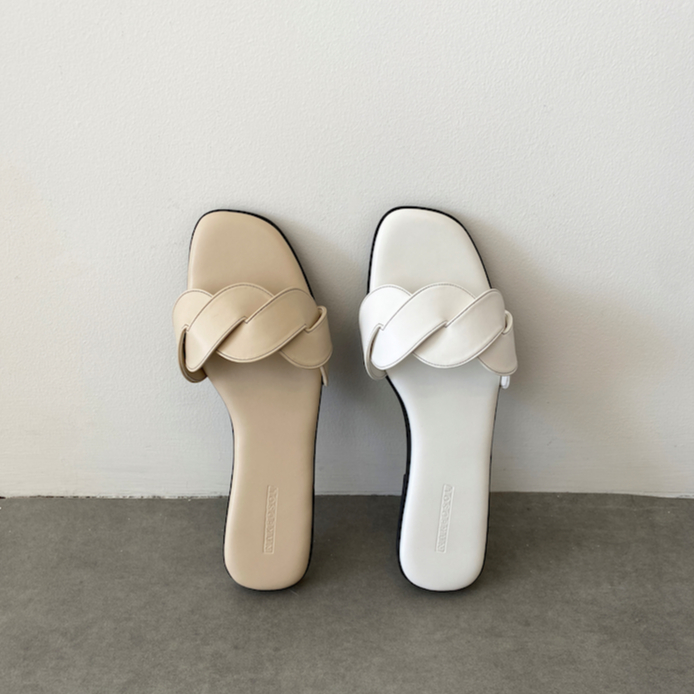 Nakedsol Dory Slides Color (White, Oat, Avocado, Powder Blue) | Women's ...