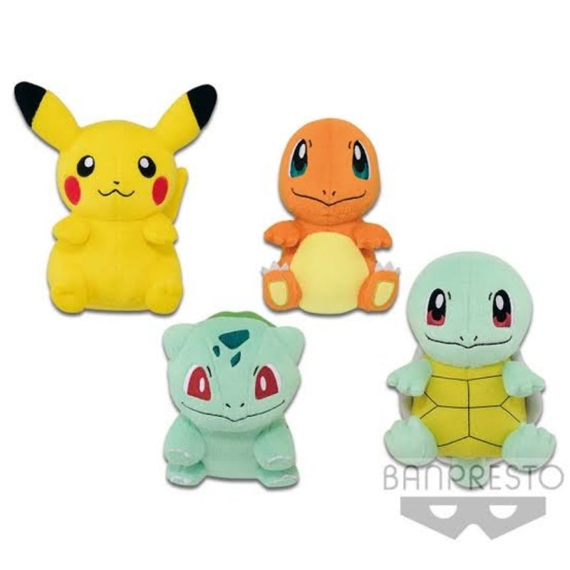 Banpresto Doll Pokemon Bulbasaur Squirtle Srarter Gen 1 Slanted Series ...