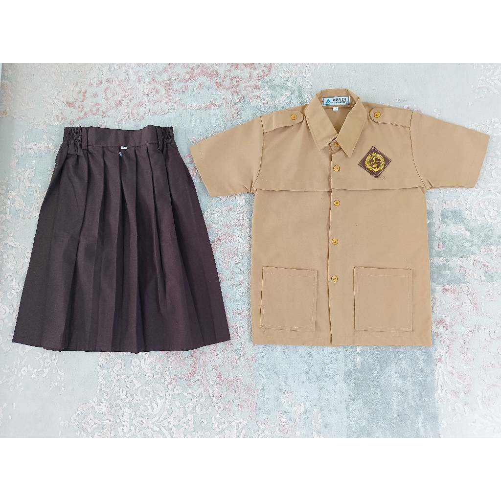 Short female elementary school scout uniform for grades 1-6, non ...