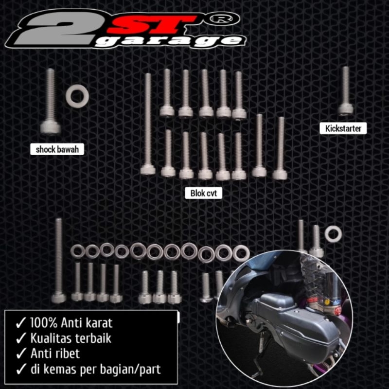304 Stainless Steel Cvt Block Bolt / Cvt Cover Yamaha Mio Sporty Mio ...