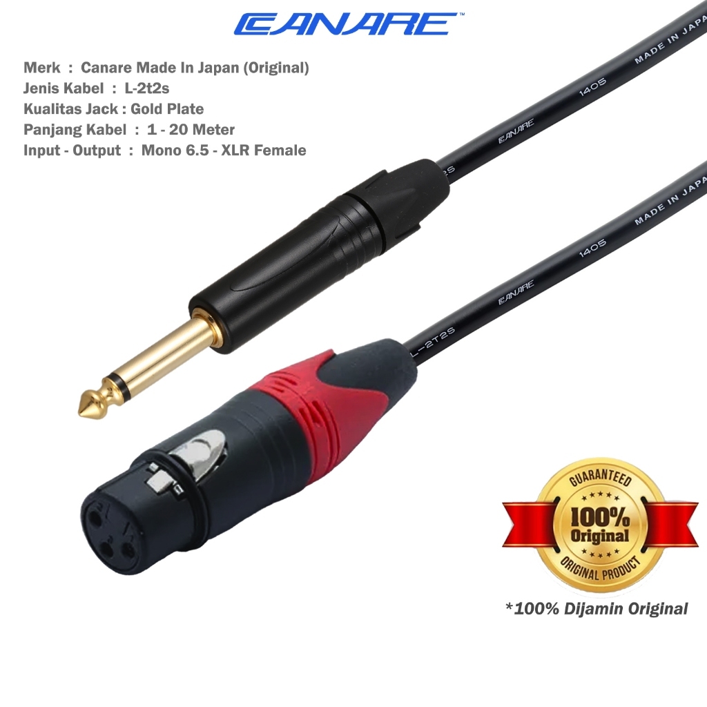 Original Canare | Xlr Female to Akai Mono Microphone Cable - Made In ...