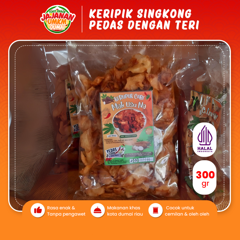 Spicy Cassava Chips With Anchovies 300 Gr Crispy Savory Cassava Snacks ...