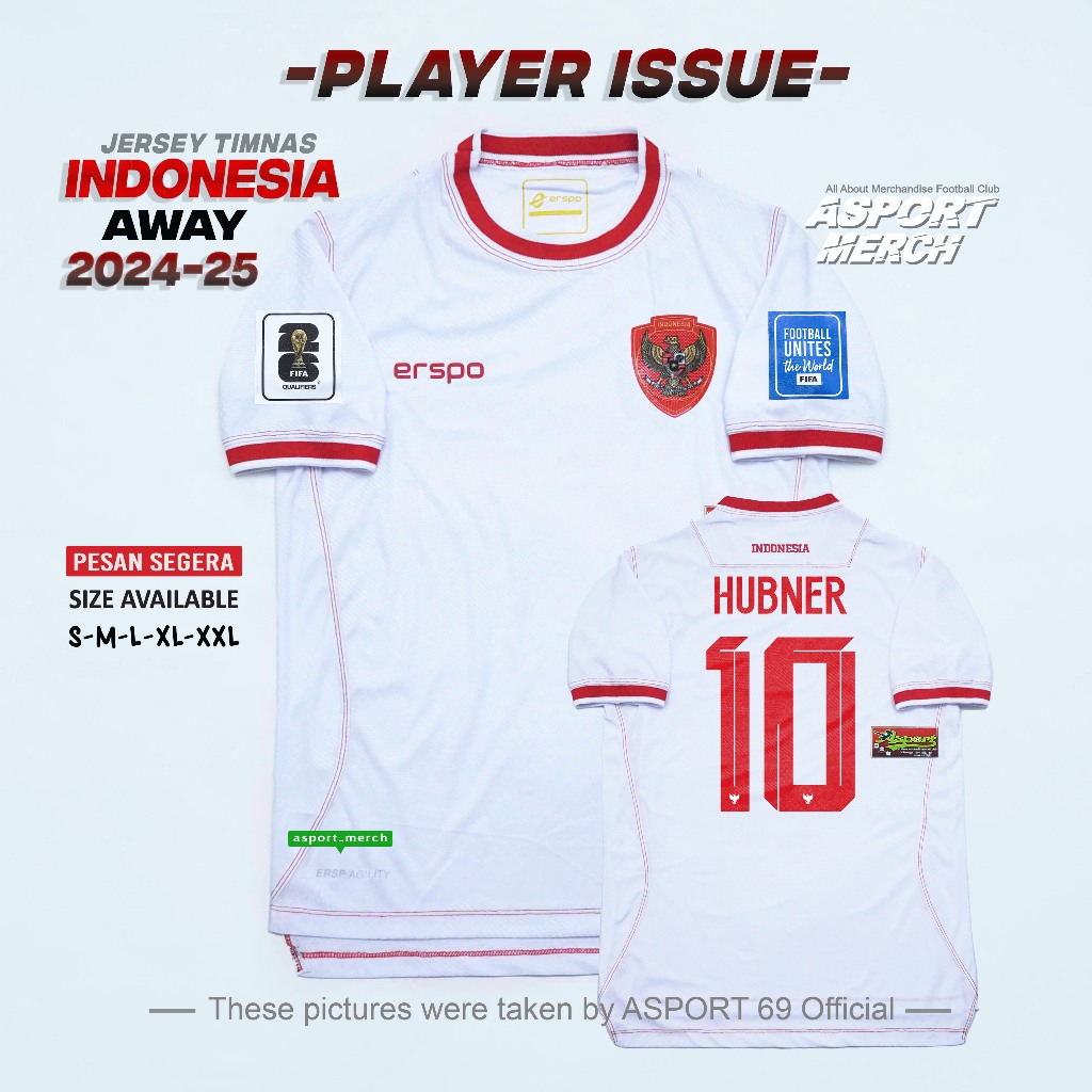 Jersey INDONESIA AWAY ERSPO PLAYER ISSUE JERSEY BOLA National Team ...