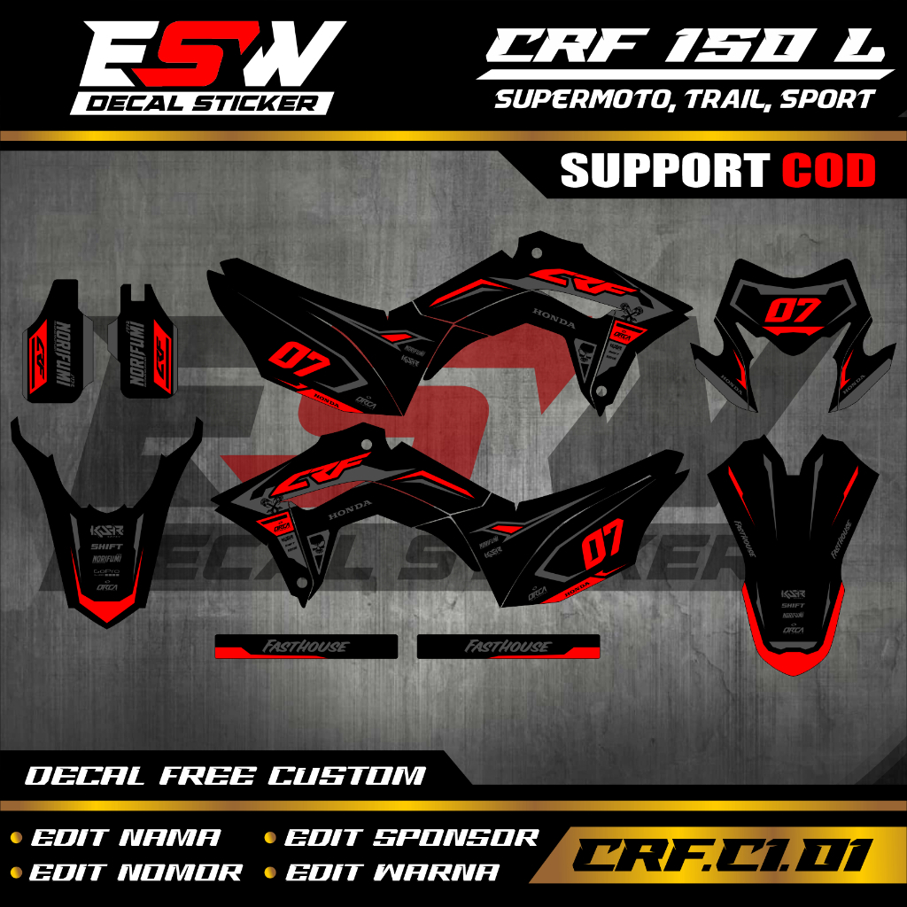 Decal CRF 150l, DECAL CUSTOM CRF 150 FULL BODY, STICKER CRF 150 ...