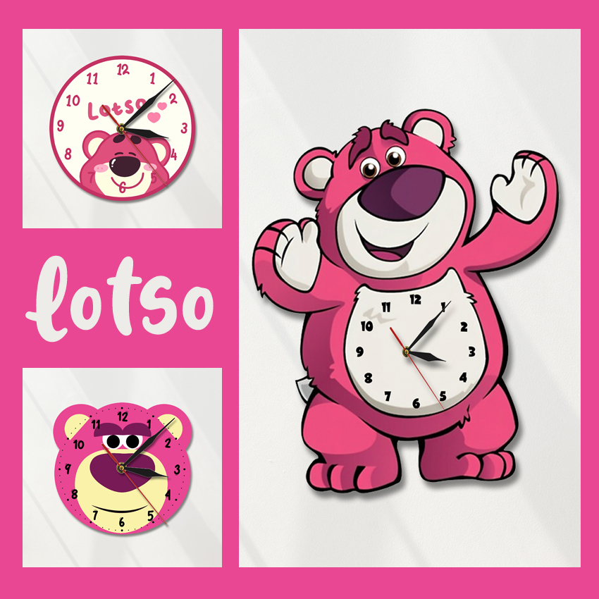 MERAH Lotso Toy Story Wall Clock viral cute red bear wall clock ...