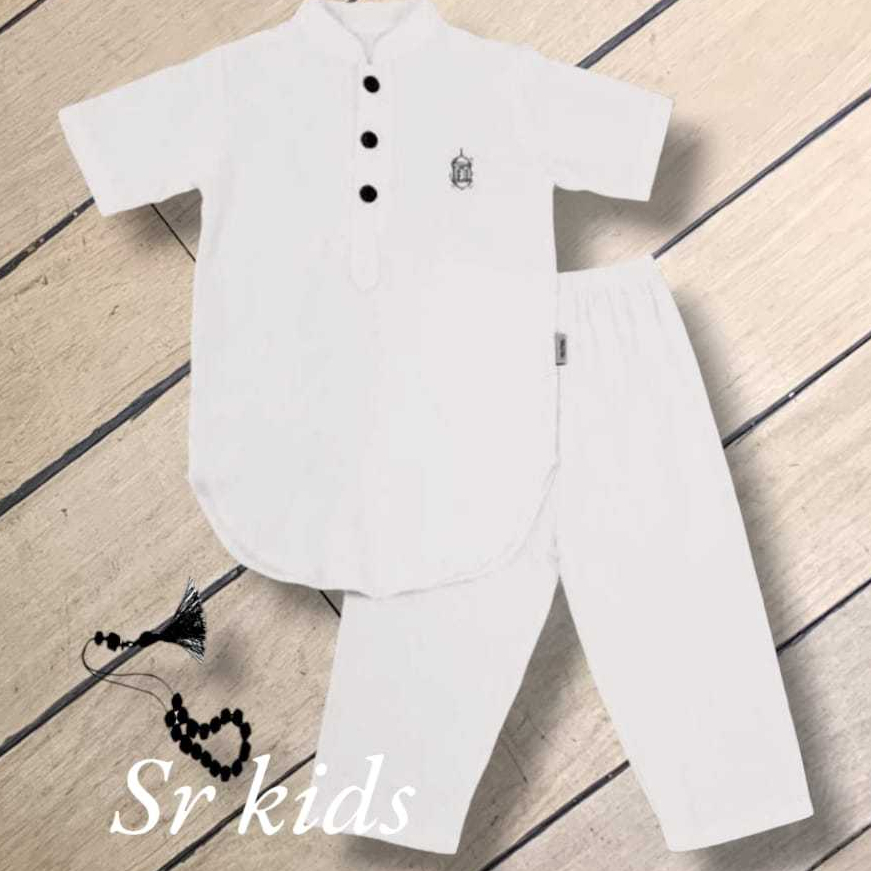 PUTIH KATUN Plain WHITE KOKO SET AGE 1-10 YEARS MADE FROM SOFT AND COOL ...