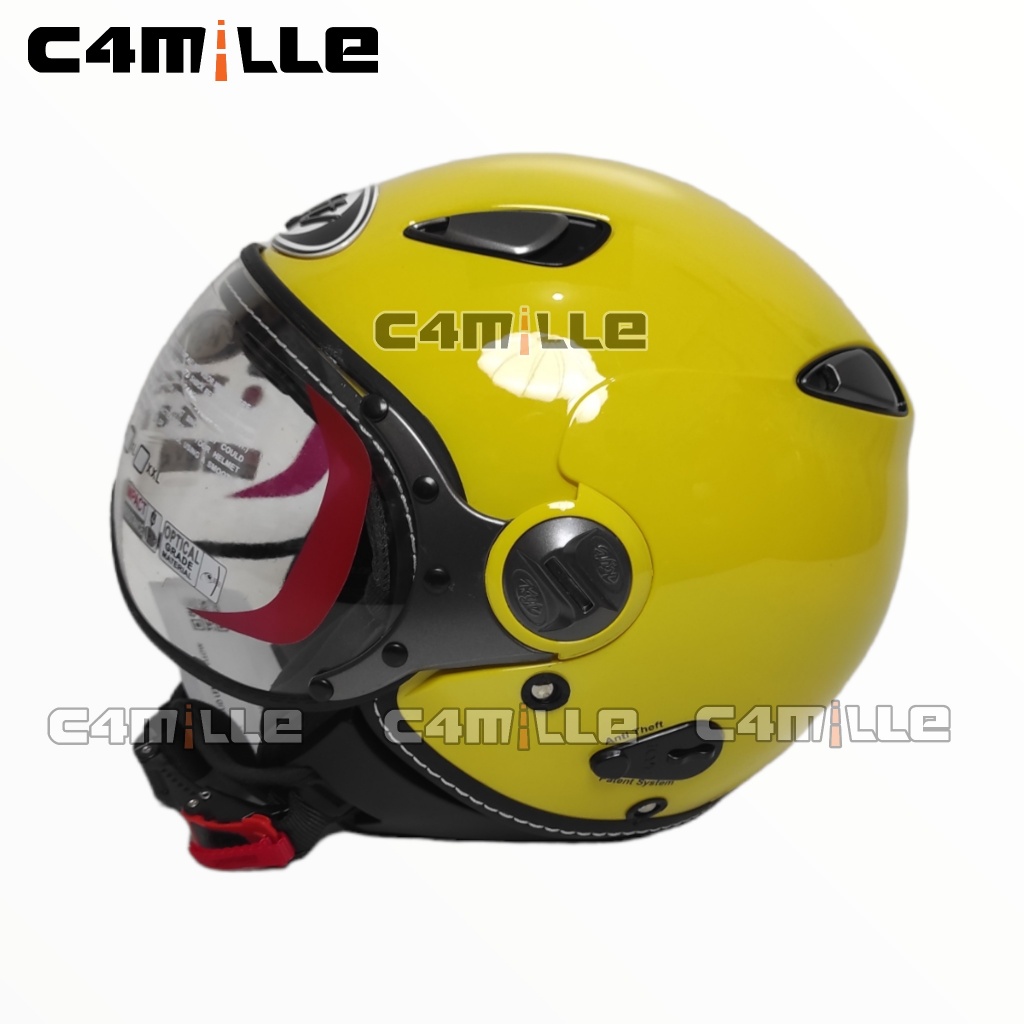 Retro KYT ELSICO SOLID LEMON YELLOW HALF FACE Helmet | Shopee Malaysia