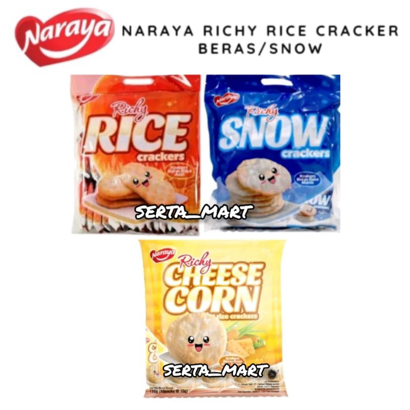 Naraya Richy Rice Crackers 105gr/Snow/Cheese Corn/Cheese Rice | Shopee ...