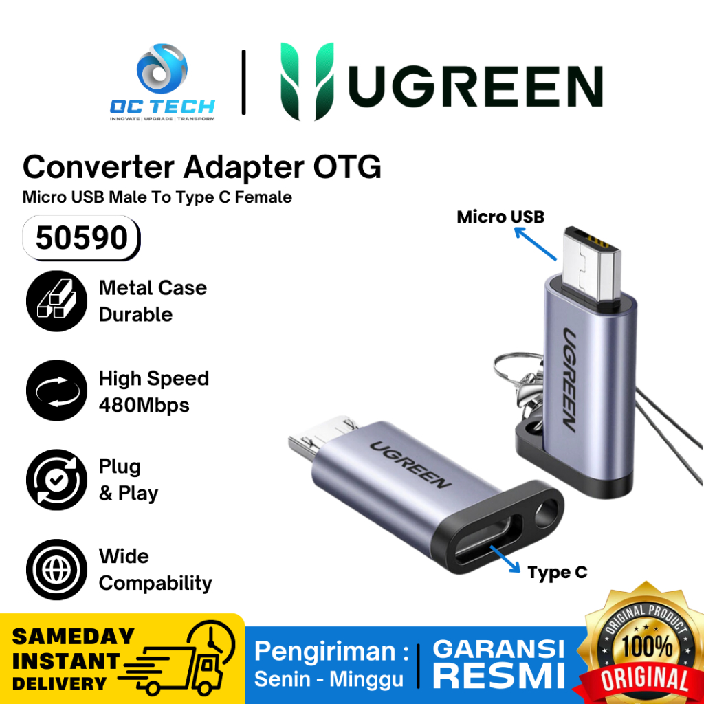 UGREEN OTG Type C To Micro Usb Male Adapter Converter Connector Type C ...
