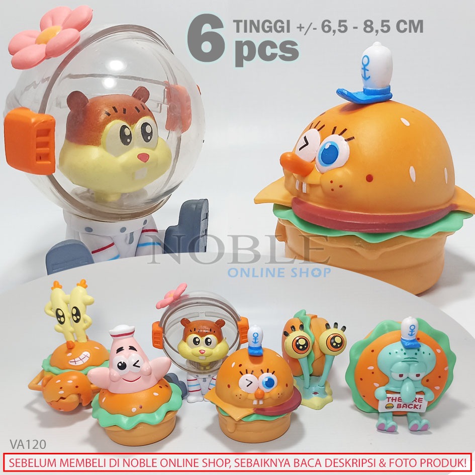 [6Pcs] Spongebob SQUAREPANTS BURGER FIGURE SPONGE BOB CARTOON Character ...