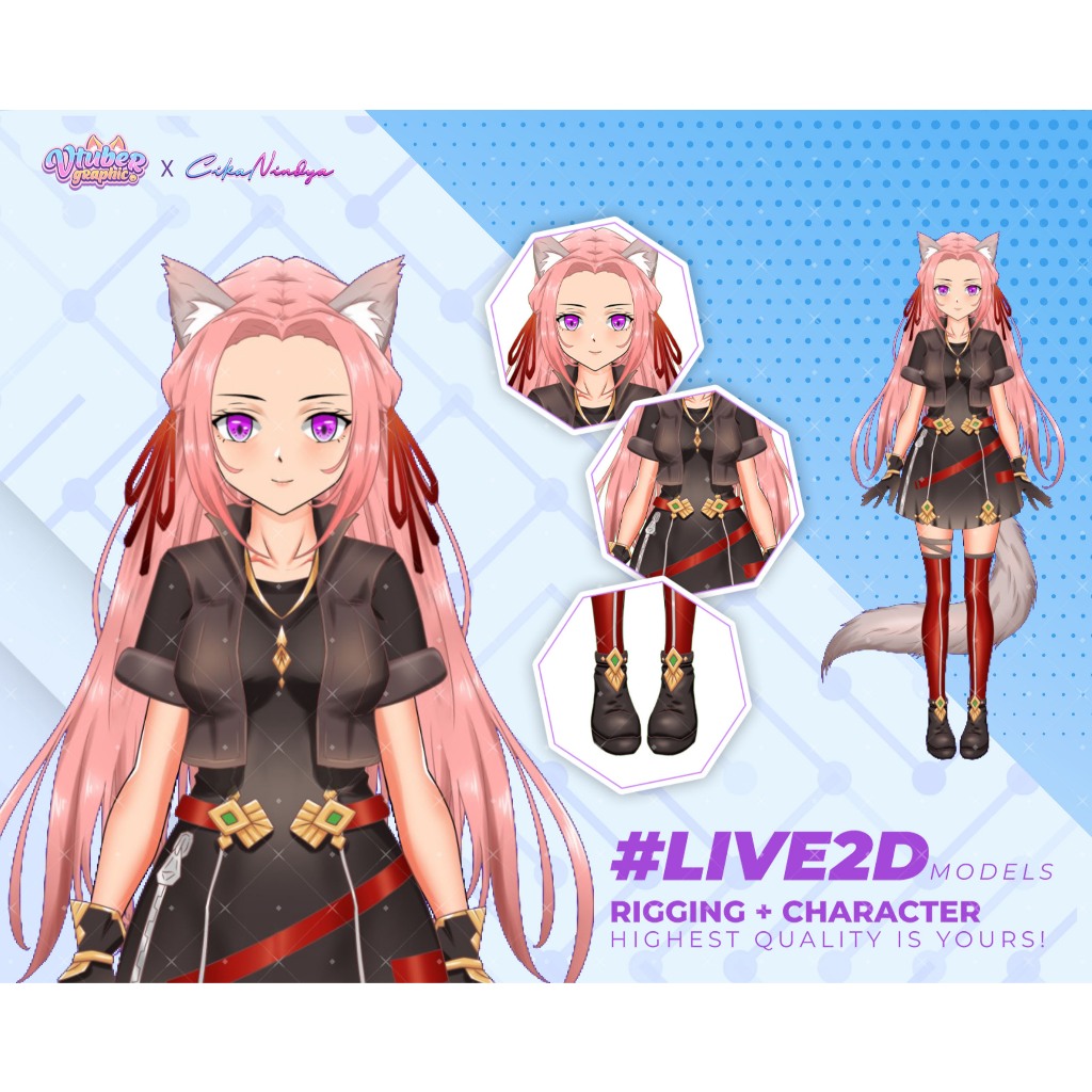 Improve Your Streaming Attraction with Vtuber Live2D Model, Live2D Professional Model, Virtual ...