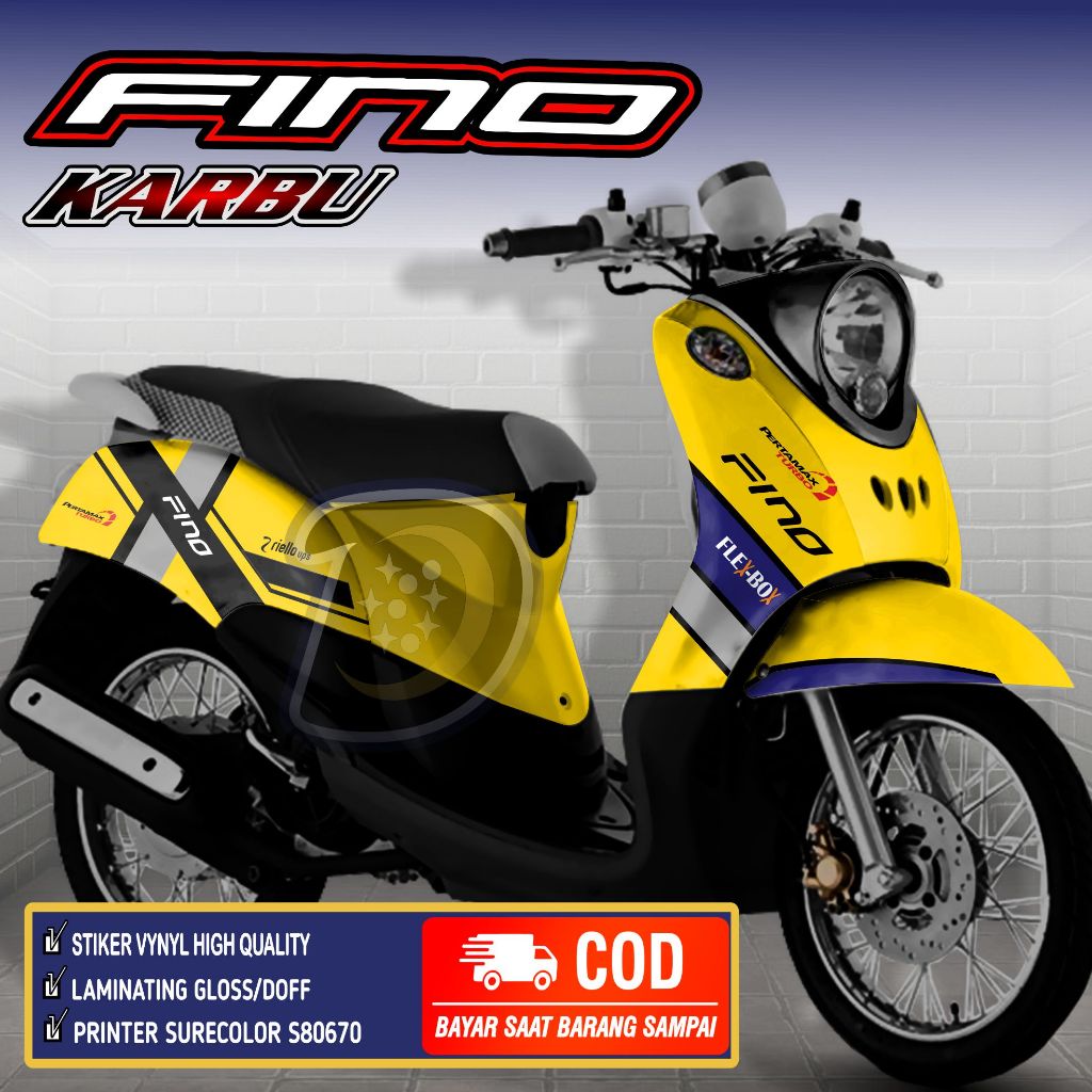 Motorcycle Sticker Fino Carburetor Striping Yamaha Fino Carb Decal Fino ...