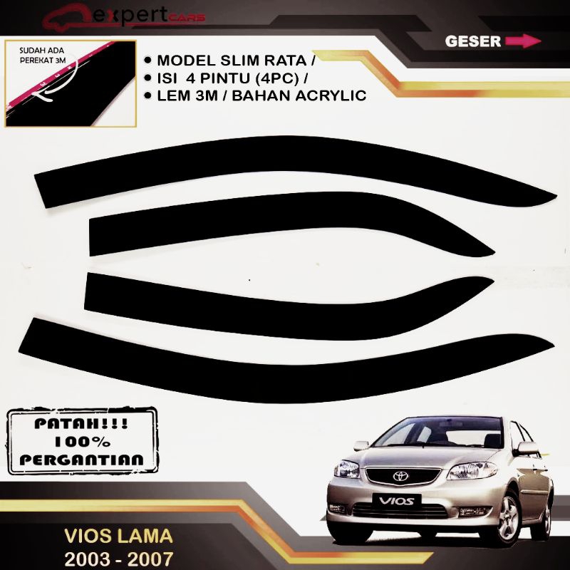 Old VIOS WATER GUTTER GEN 1 2003 2004 2005 2006 2007 FLAT MODEL 3M ...