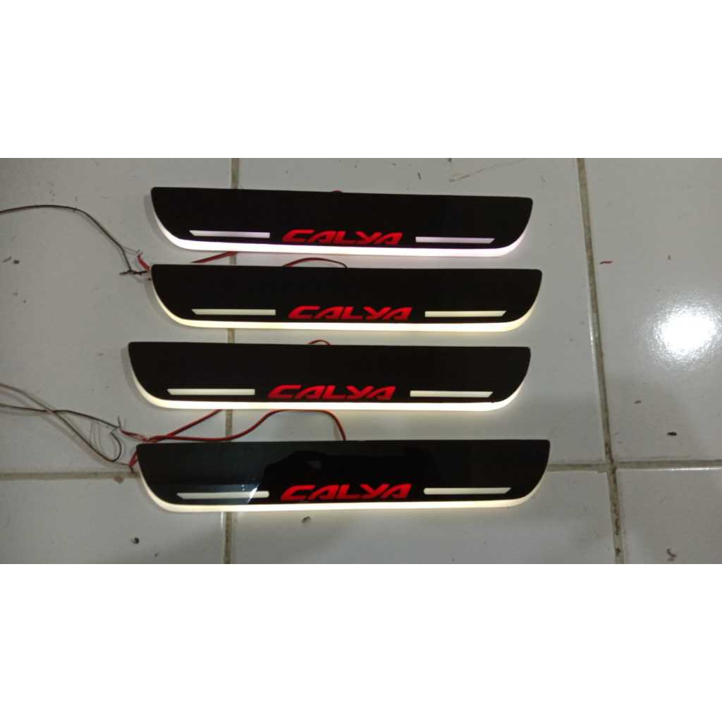 MERAH HITAM Toyota Calya Sigra LED Acrylic Side SillPlate (Black with ...