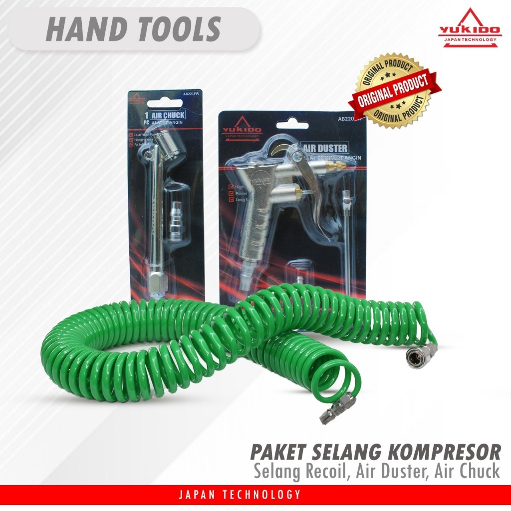 Complete 3in1 Package 4,5 meter Recoil Compressor Hose Package + Air ...