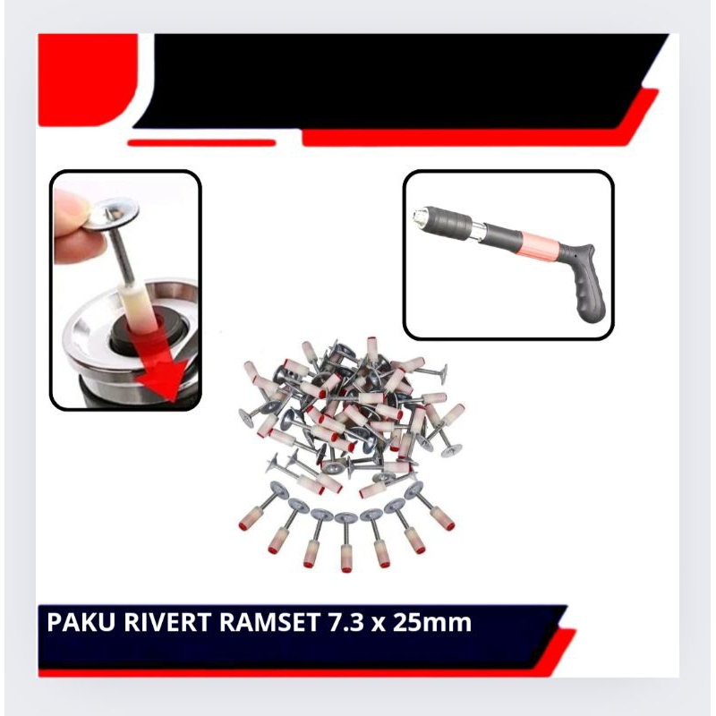 Ramset Nails Ram Set Rivet Nails 7.3 X 25mm | Shopee Malaysia