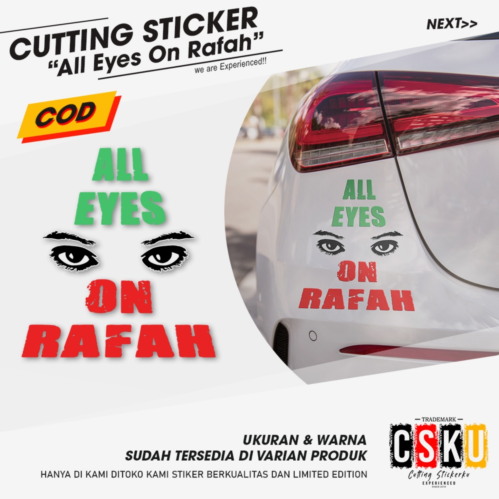 Cutting Sticker All Eyes On Rafah Variation Of Motorcycle Car Sticker ...