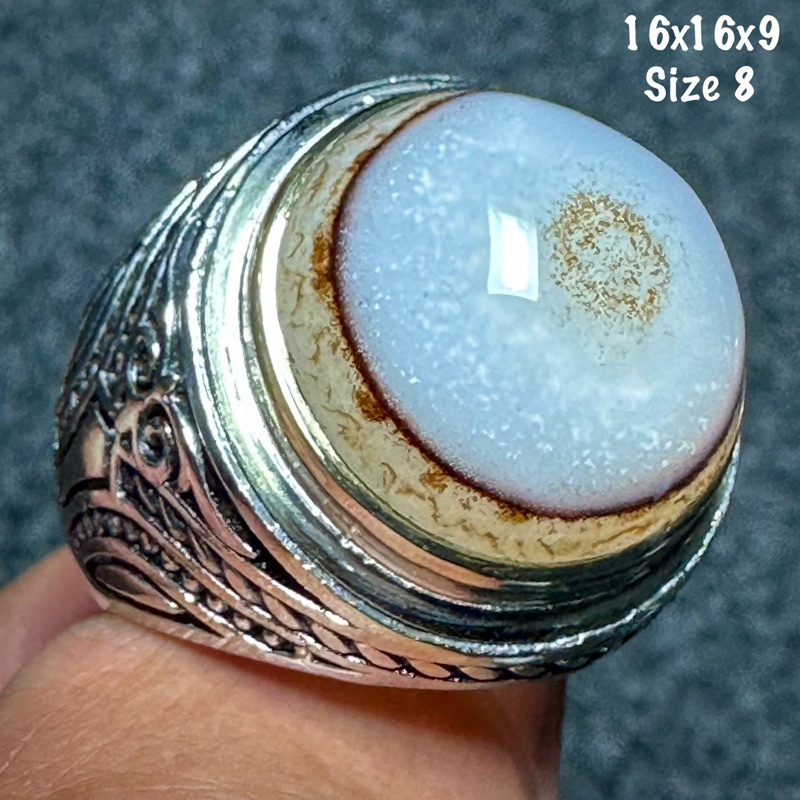 MATA Natural Yemeni Agate Ring Puser Eyes (Original Natural) | Shopee ...