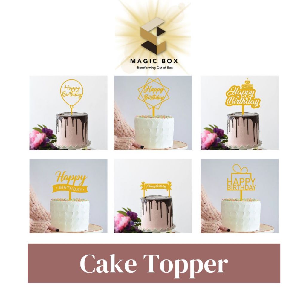 Cake TOPPER Contents 5 With laser cutting | Shopee Malaysia