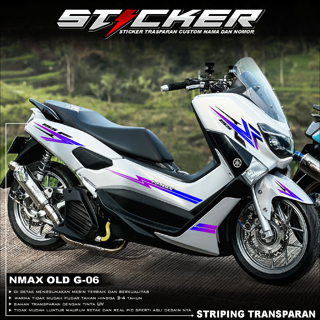 Sticker Striping Transparent UV Nmax OLD VVA Simple List Nmax 2016 2017 ...
