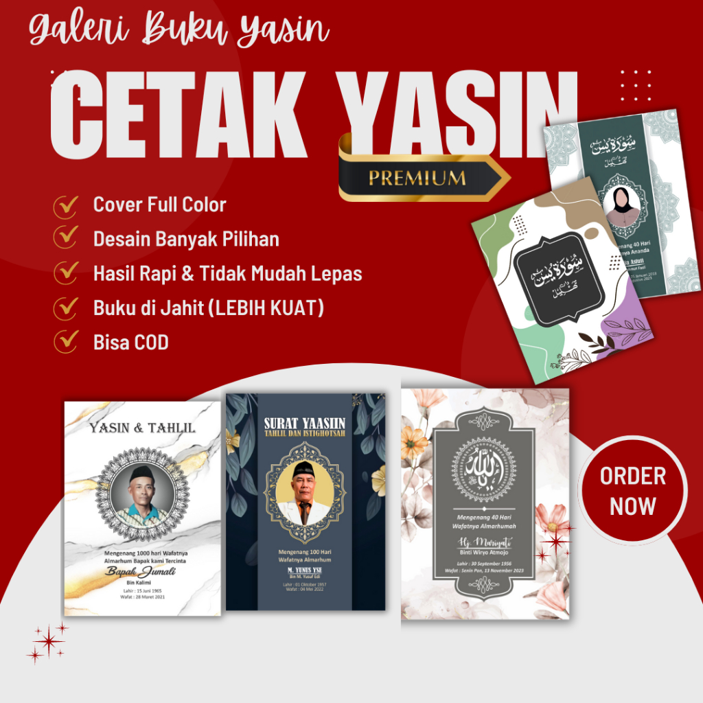 Custom yasin and tahlil letter books with photos 30 pcs 50 pcs 100 pcs | Shopee Malaysia