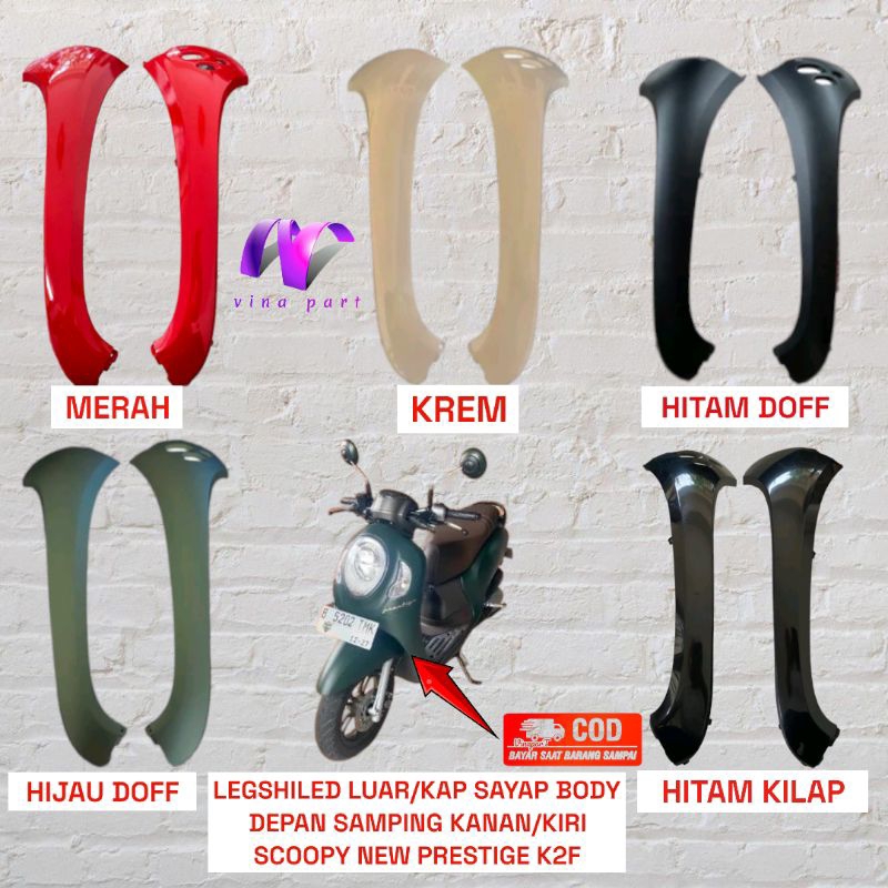 Front body cover right or left side wing honda scoopy new prestige 2021 ...