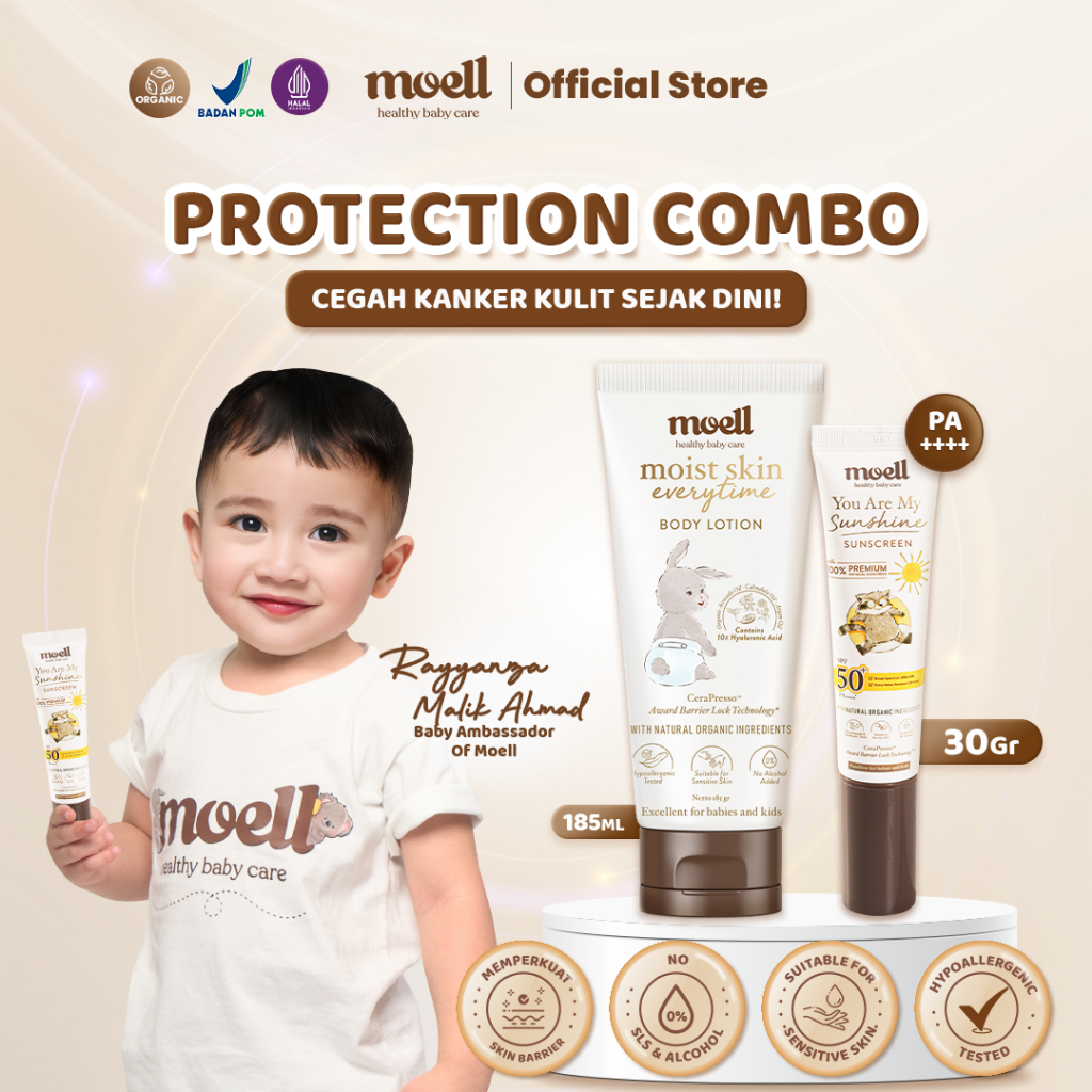 Moell - Bundling Moell Body Lotion & Moell Sunscreen Children SPF 50 ...