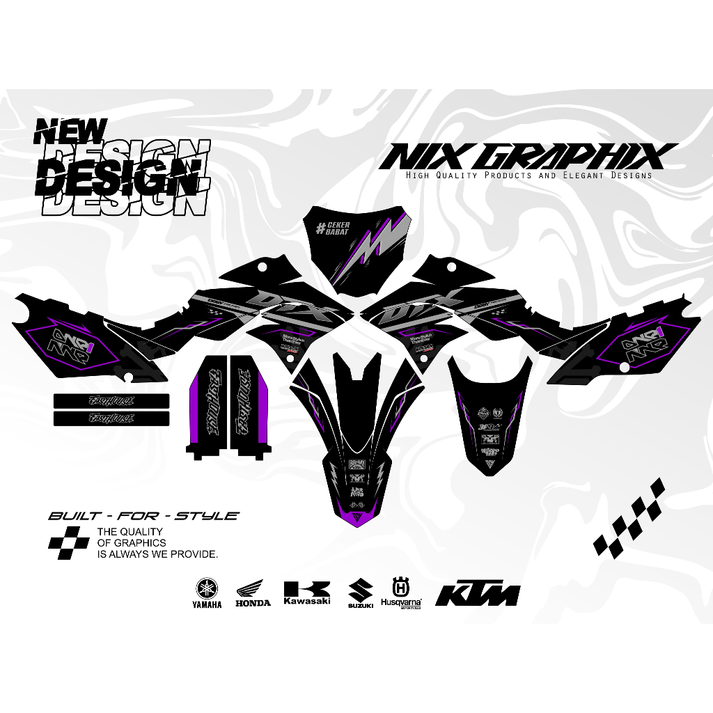 Klx DTRACKER FULL BODY DECAL Sticker (Can Change Name & Number ...