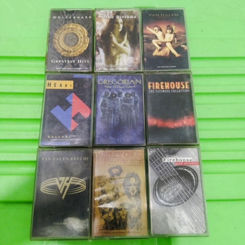 Original van halen motley crue Tape Cassette Package 9 Albums | Shopee ...