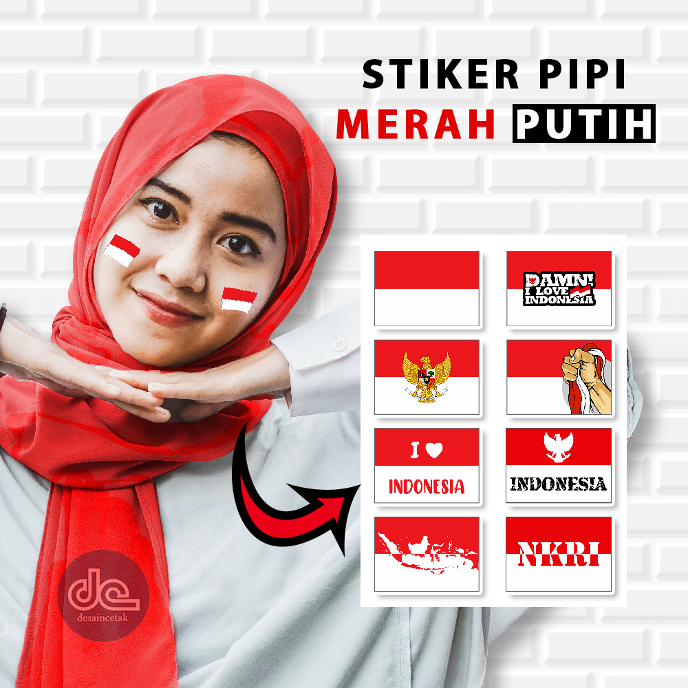 PUTIH MERAH Red and white cheek stickers / Cheek Stickers / Red and ...